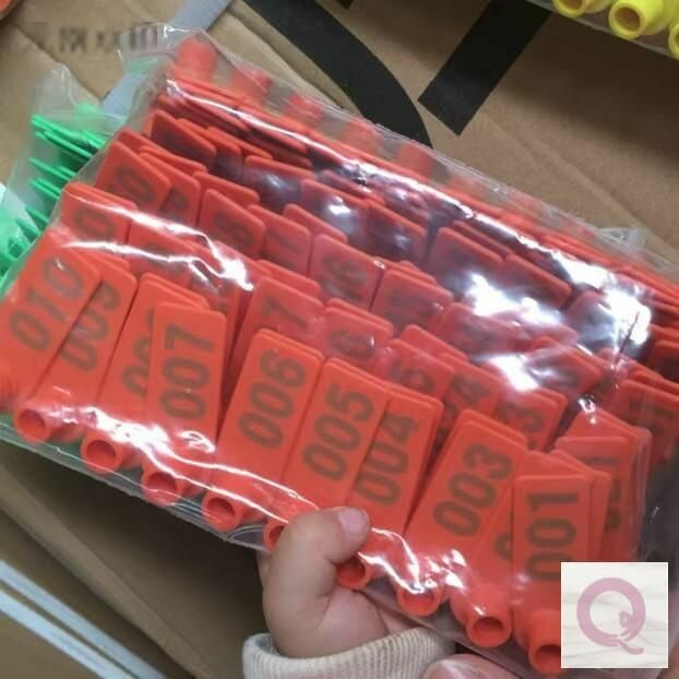 Бирки ушные для овец, коров, КРС и др. животных 100 шт. нумерация от 1 до 100, размер 48 x 18 мм, толщина 1,5 мм