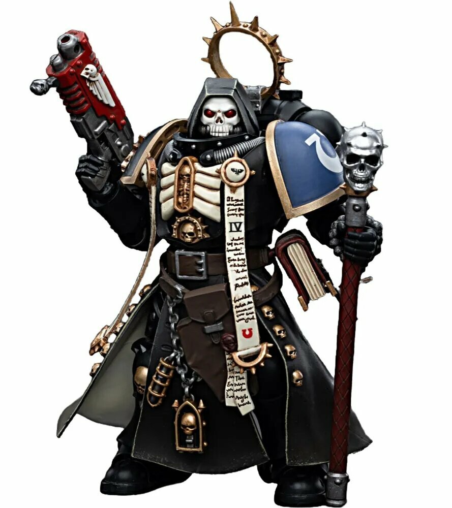 Фигурка подвижная Ultramarines Primaris Chaplain Brother Varus JOYTOY Warhammer 40000 1/18 Подарочная модель