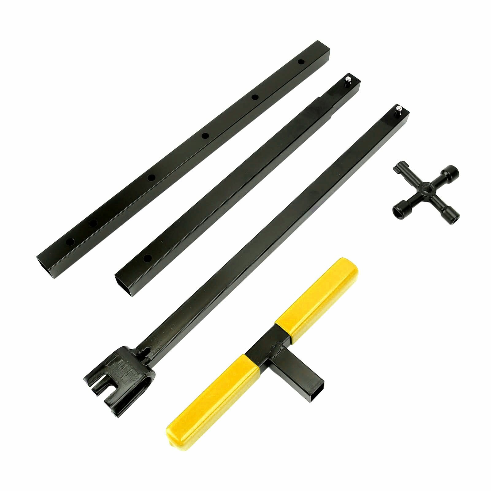 Ключ для счетчика воды, складная Т-образная ручка, стальной многофункциональный инструмент для отключения воды для ремонта желтого цвета