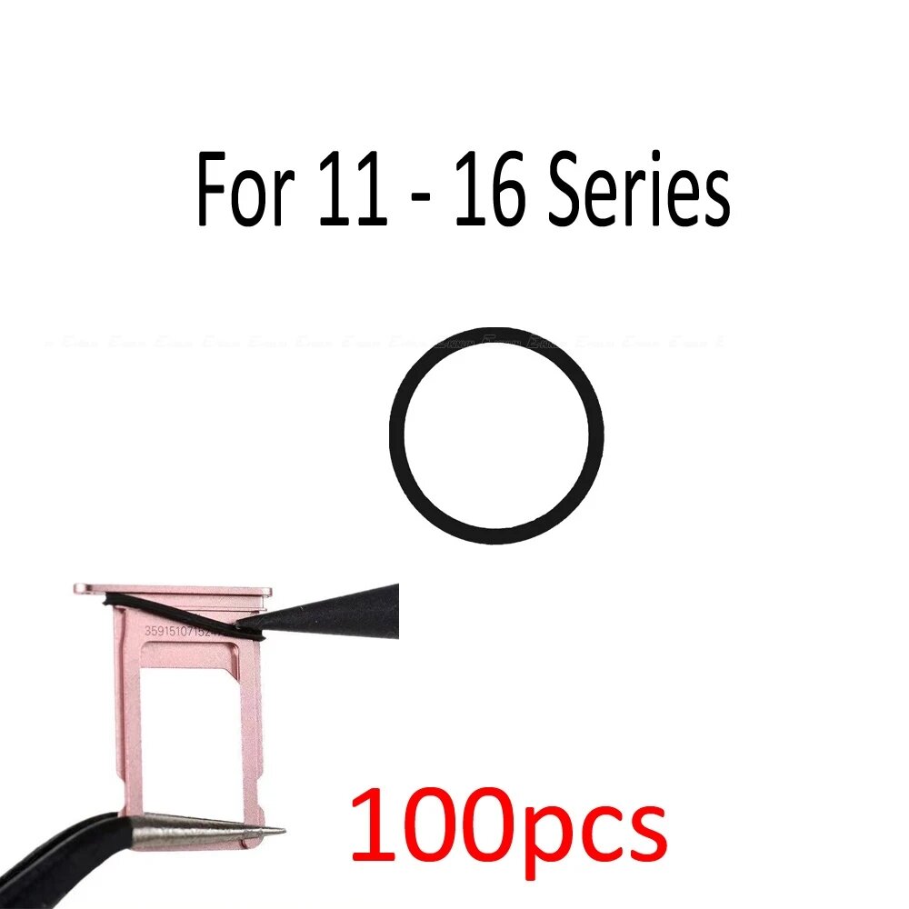 100 шт. 50 шт. Держатель слота для лотка для SIM-карты Водонепроницаемое резиновое кольцо для iPhone 11 12 13 mini 14 15 16 Plus Pro Max Запасные части 100pcs
