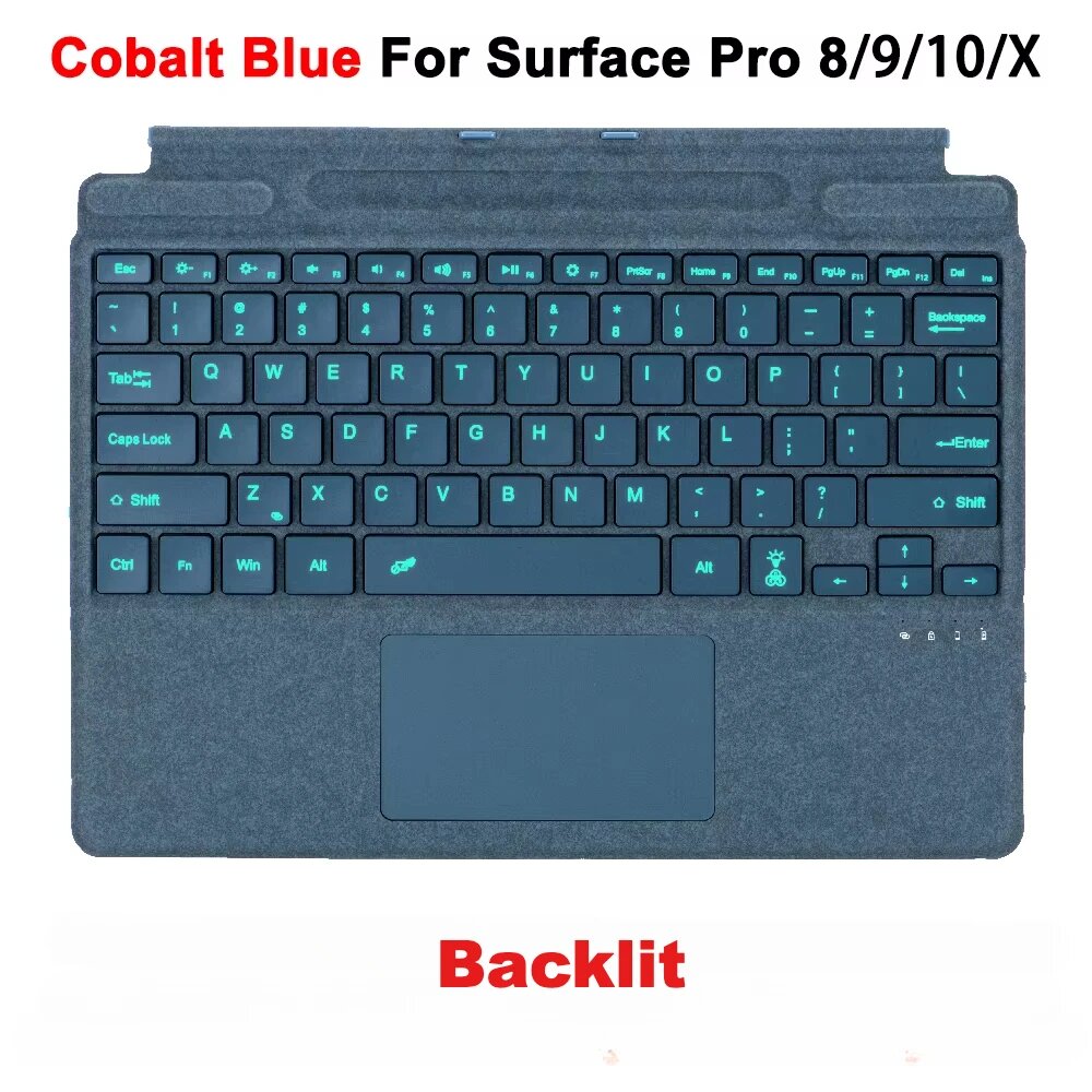 Ultra-Slim Type Cover Keyboard for Surface Pro Russian Keyboard, Cobalt Blue Pro89X