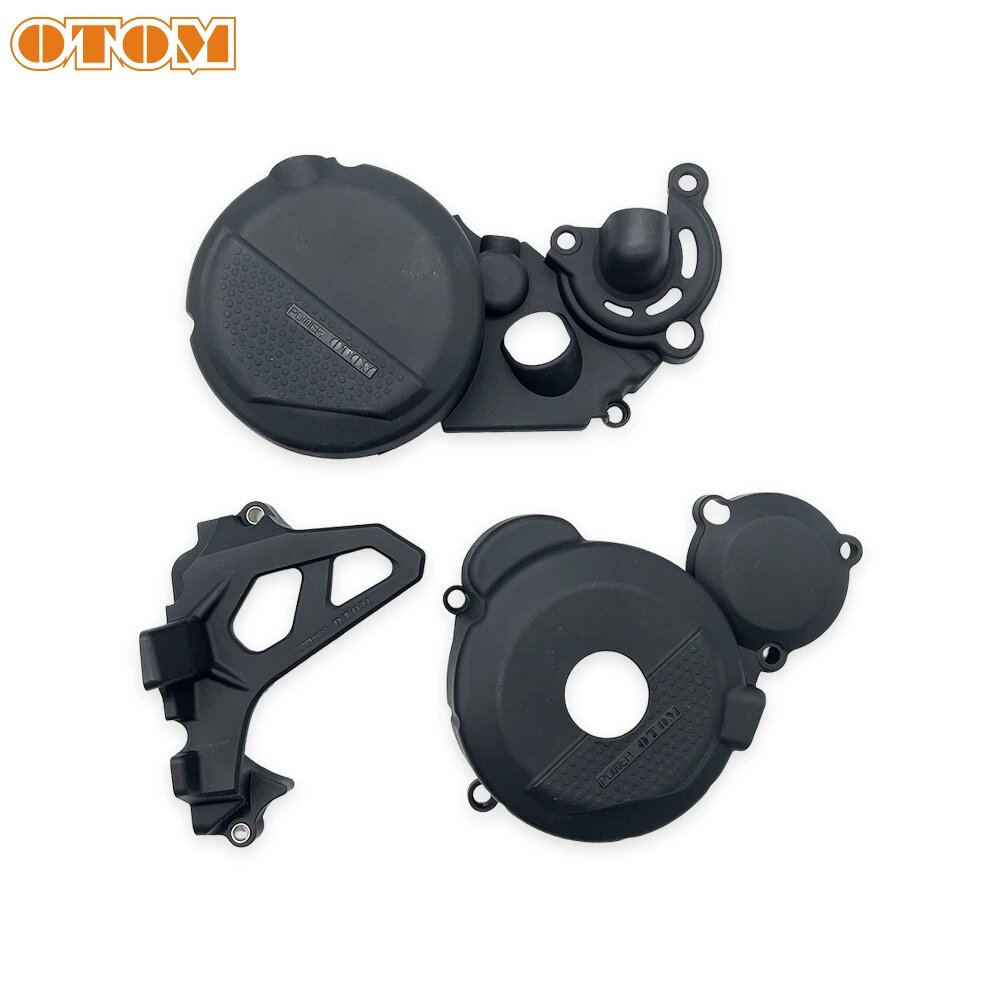 Защитная крышка двигателя мотоцикла OTOM, пластиковая защита для LONCIN YBS300, крышка зажигания двигателя, крышка сцепления, крышка звездочки привода Черный, Черный