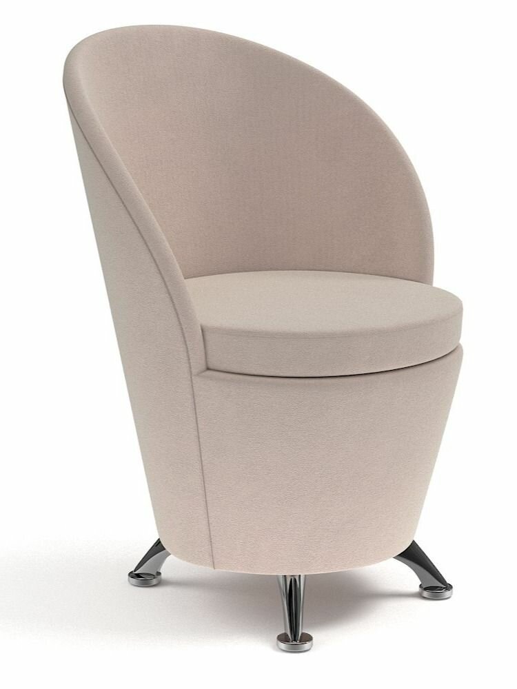 Кресло Лотос 04 с ящиком для хранения, светло-бежевый, нераскладное, для кухни, прихожей, балкона, детской