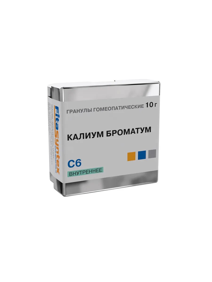 Калиум броматум С6, гранулы, 10 грамм , гомеопатический препарат Фитасинтекс