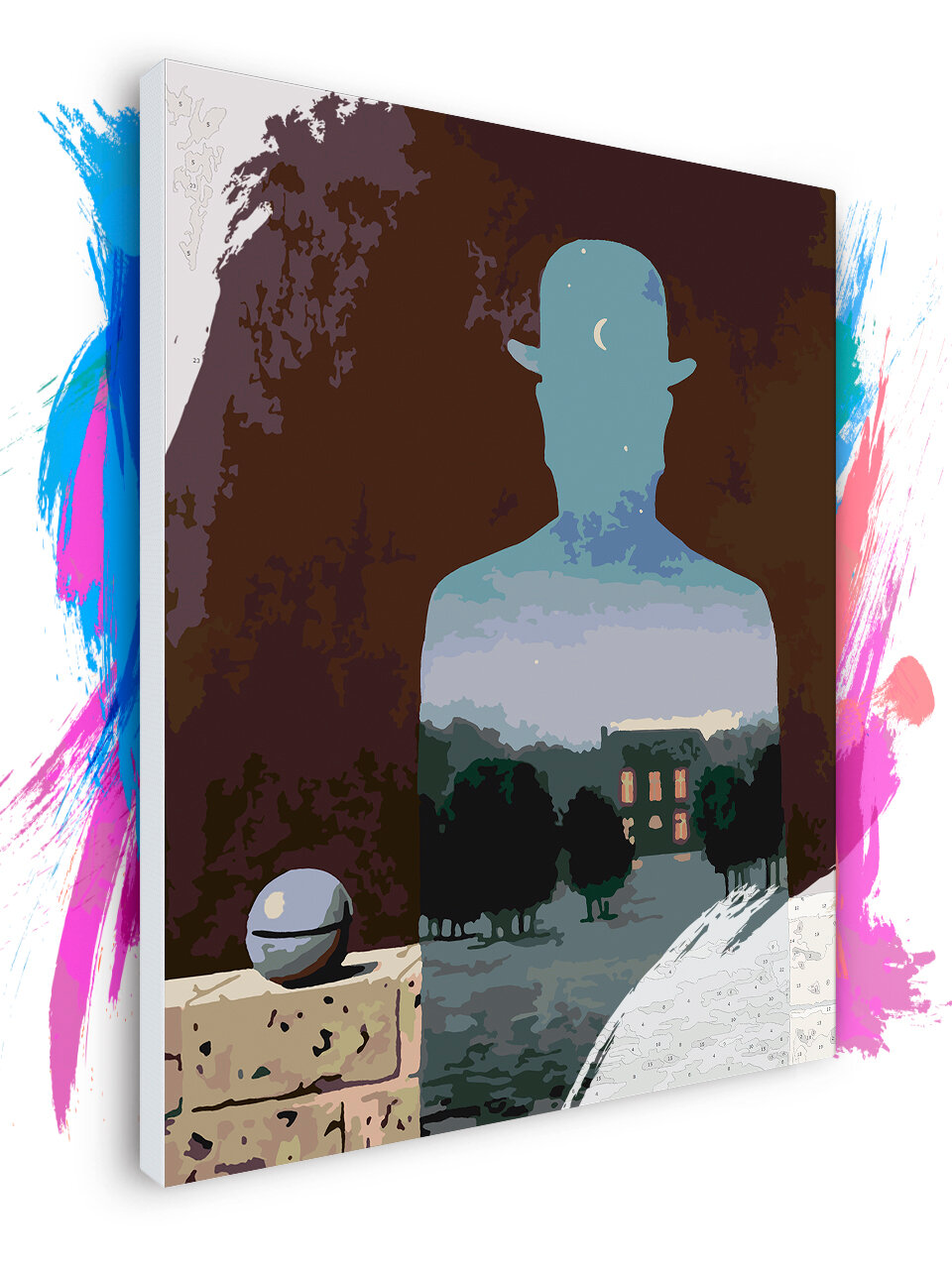 Картина по номерам на холсте Рене Магритт - Счастливый даритель, 60 х 80 см