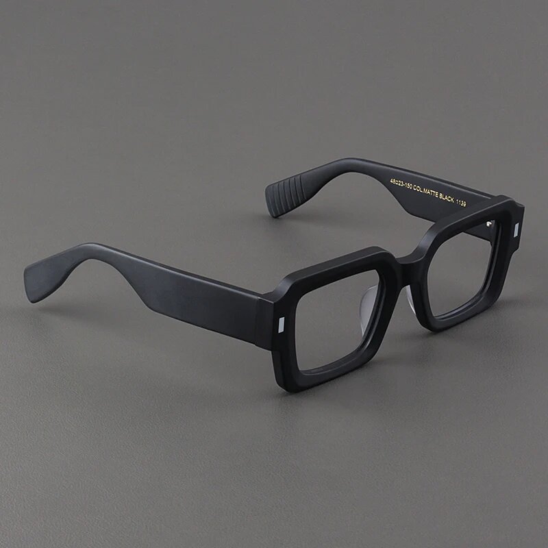 Квадратные очки Kekeye из ацетата C1 Matte black, Черный
