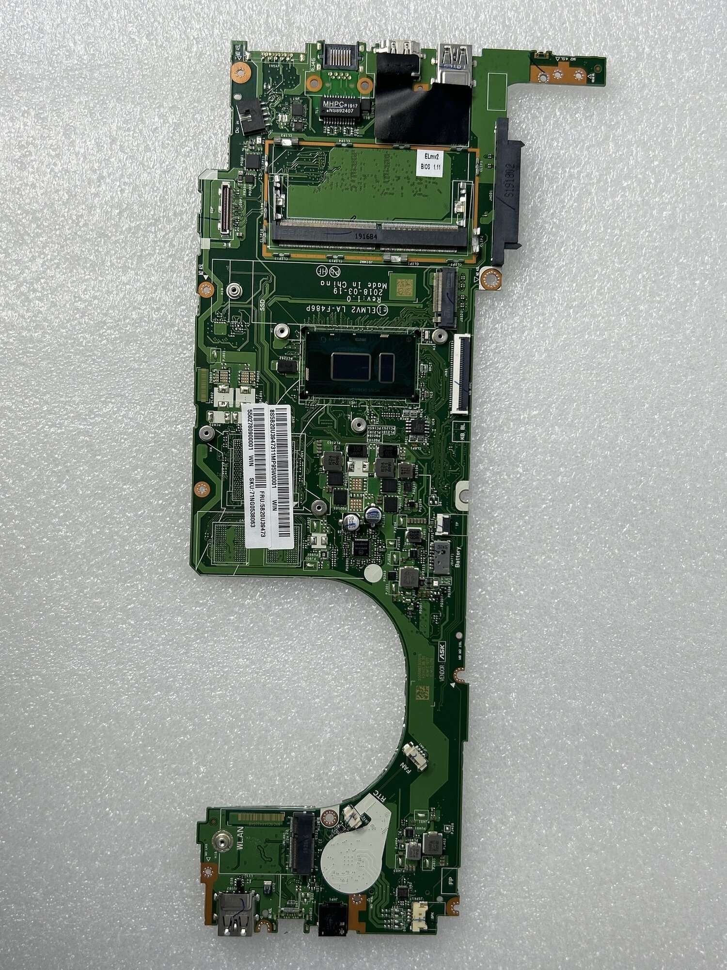 Материнская плата для ноутбука Lenovo V130-14IKB 81HQ WIN 4417U UMA 4G (5B20U39473), оригинал