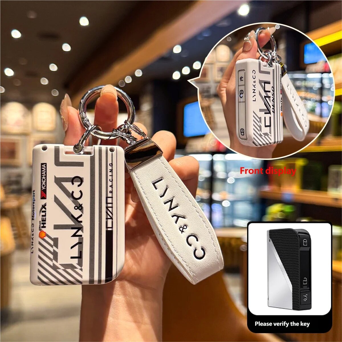 Подходит для чехла для ключей Lynk & Co 900 03 корпус 10emp пряжка 07 Car 09 Мужчины 06 Женщины 01 Специальная сумка z20 05 Модификация модели 2025 года White gray B1