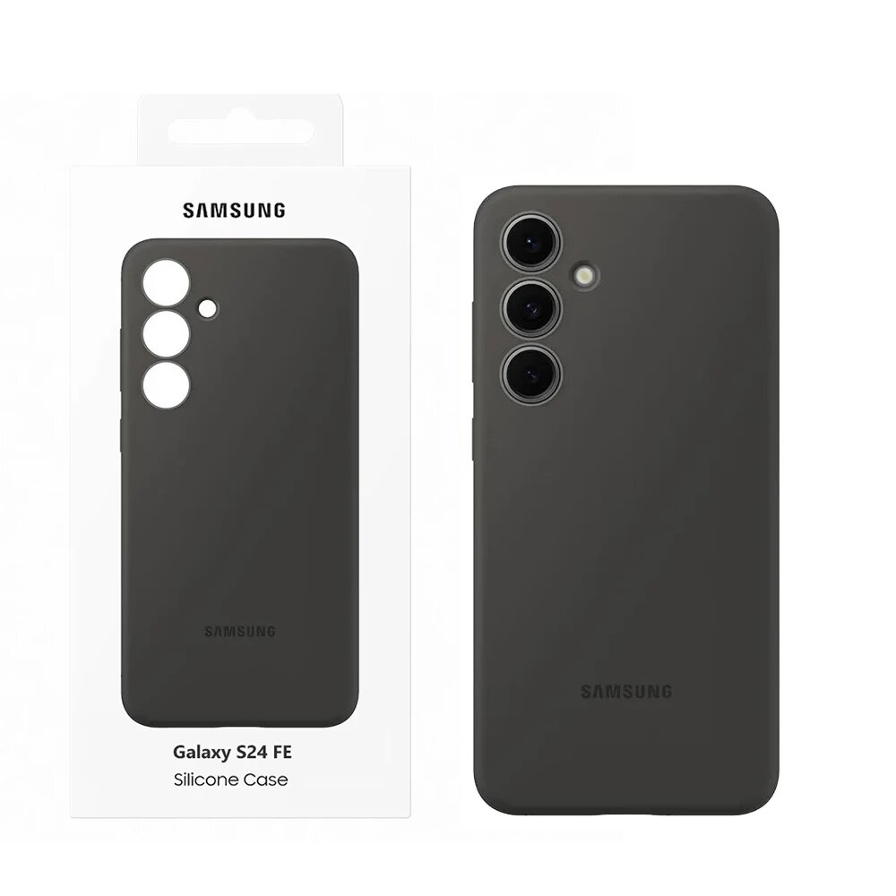 Оригинальный силиконовый чехол Samsung Galaxy S24 FE EF-PS721, высококачественный Черный, Black