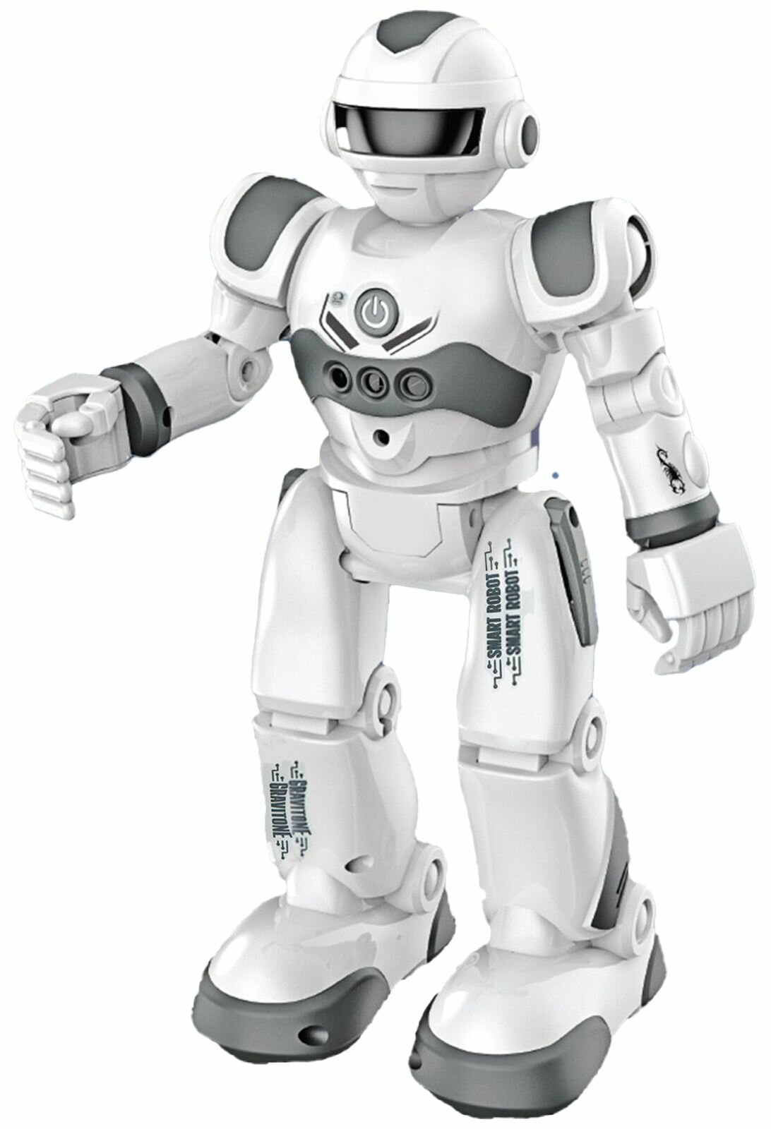 Робот на пульте управления IQ BOT "Gravitone" со световыми и звуковыми эффектами, развивающая интерактивная игрушка для детей, русское озвучивание, учим английский язык, цвет серый