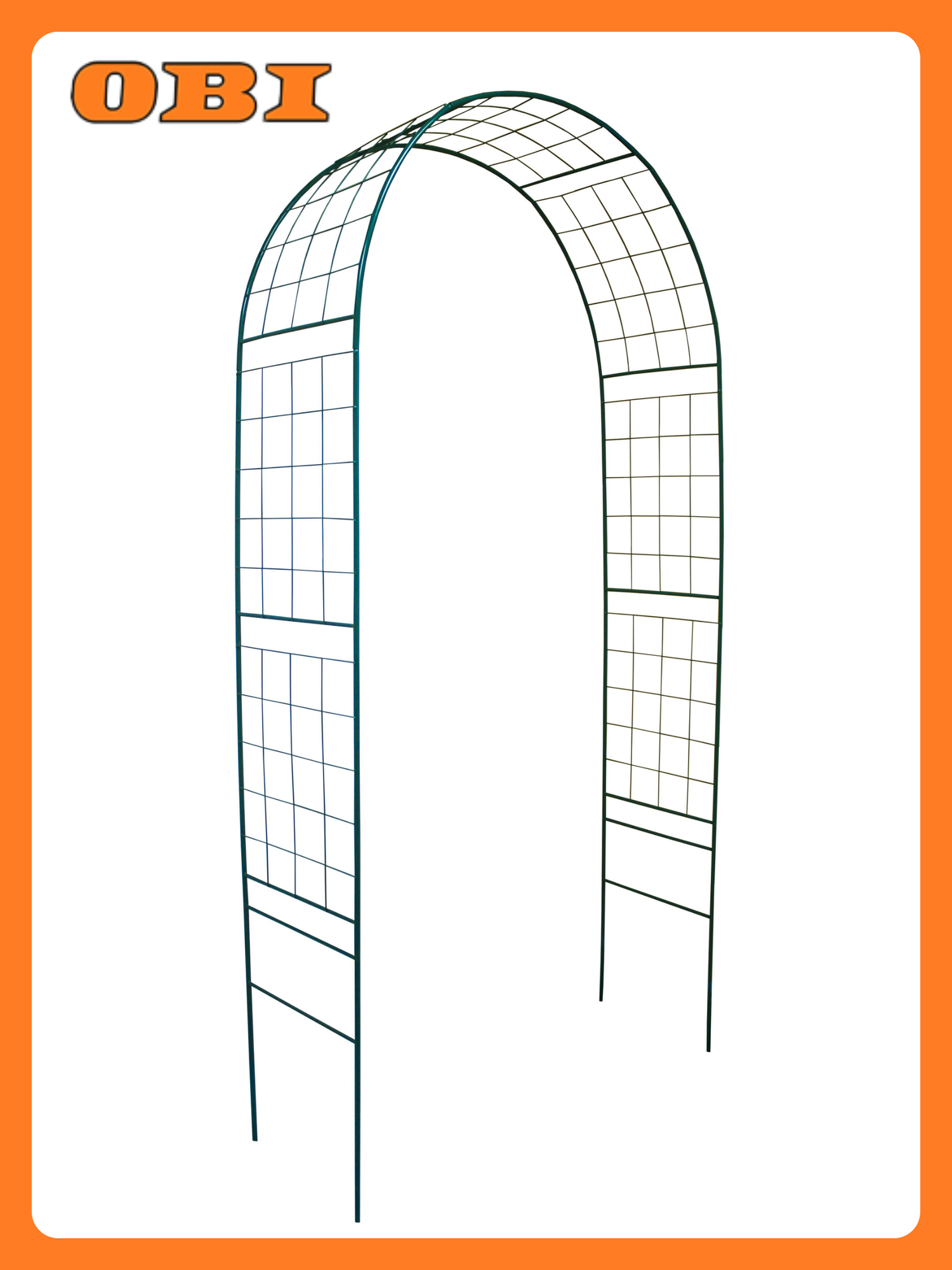 Арка садовая Клевер-С "Решетка", разборная, металл, 2,2м, зеленая