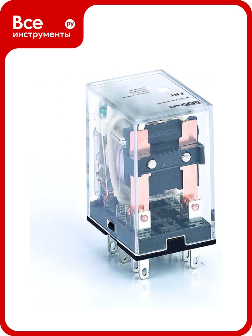 Промежуточное, LED, реле 2-контактное с LED DEKraft ПР-102, 5 А, 24 В, DC 23838DEK