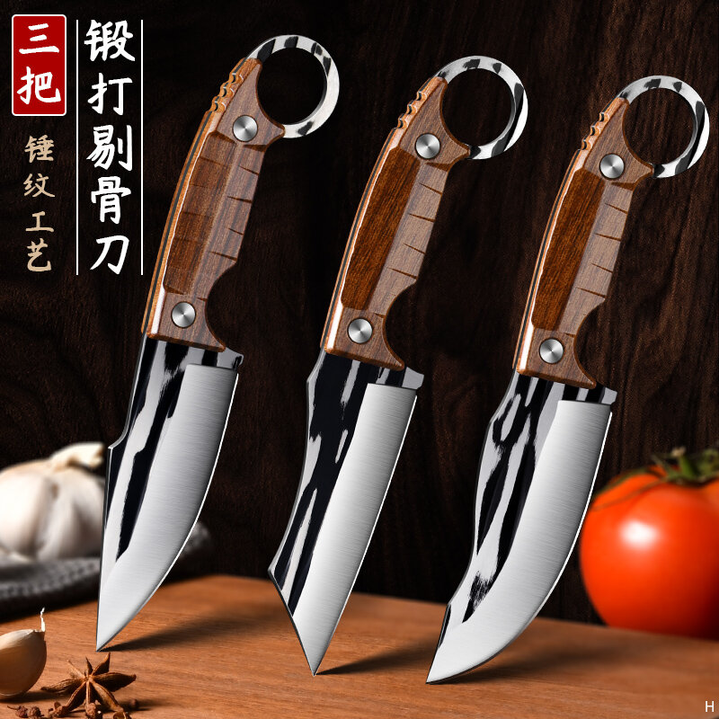 Кованый нож для обрезки, монгольский ручной нож для мяса, фруктовый нож, домашний нож для еды мяса, разделочный нож, набор ножей для кухни отеля
