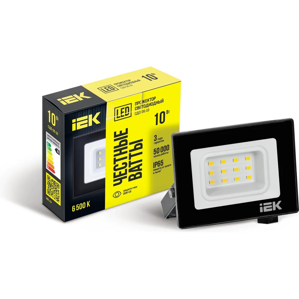 Светодиодный прожектор IEK СДО 06-10 черный IP65 6500 K LPDO601-10-65-K02