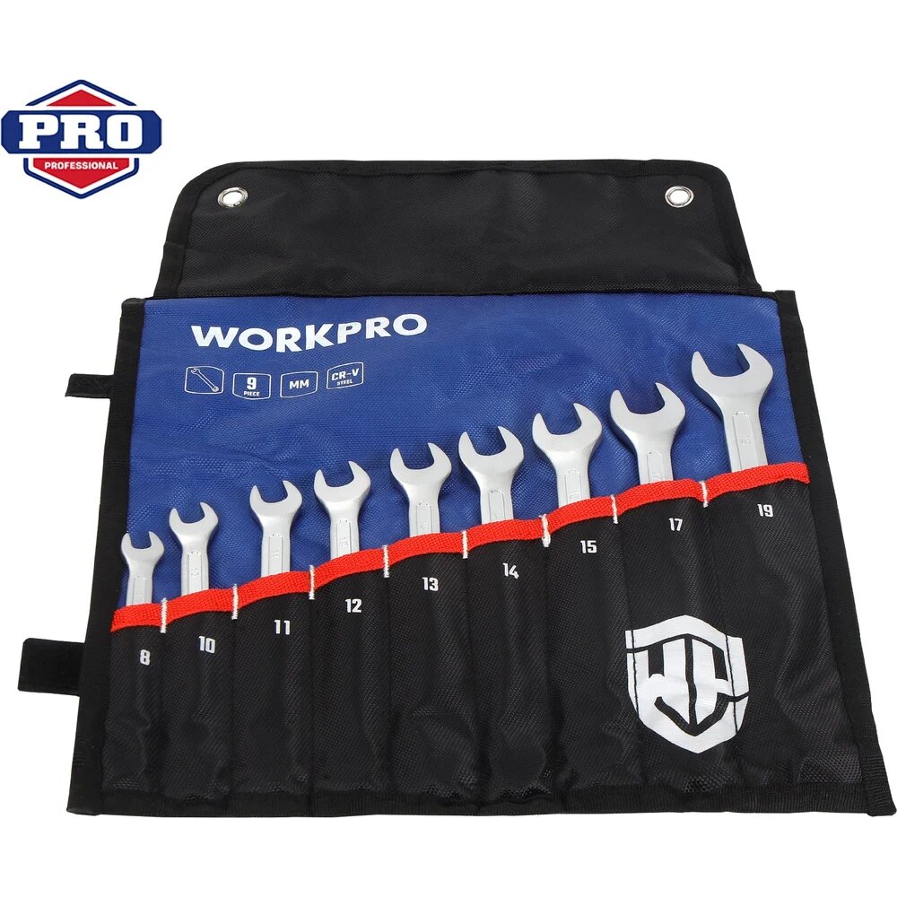 Набор комбинированных ключей WORKPRO 8-19 мм, 9 шт. WP202502