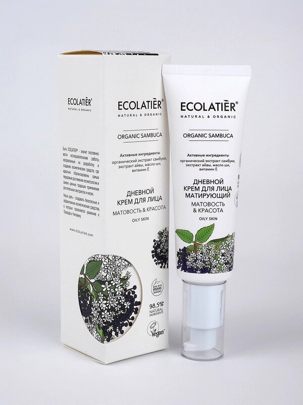 Дневной крем для лица Ecolatier ORGANIC SAMBUCA, матирующий, 50 мл