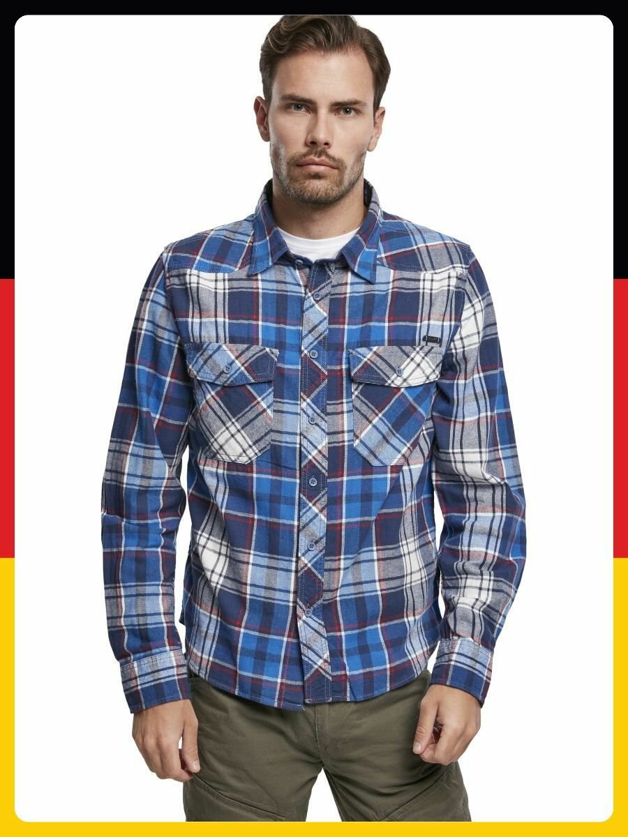 Рубашка Brandit CHECK, синий, M