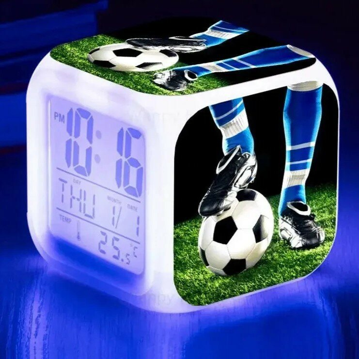 Будильник Mario Minecraft Naruto с цветным светом, меняющим цвет, аниме-часы, бесшумный ночник