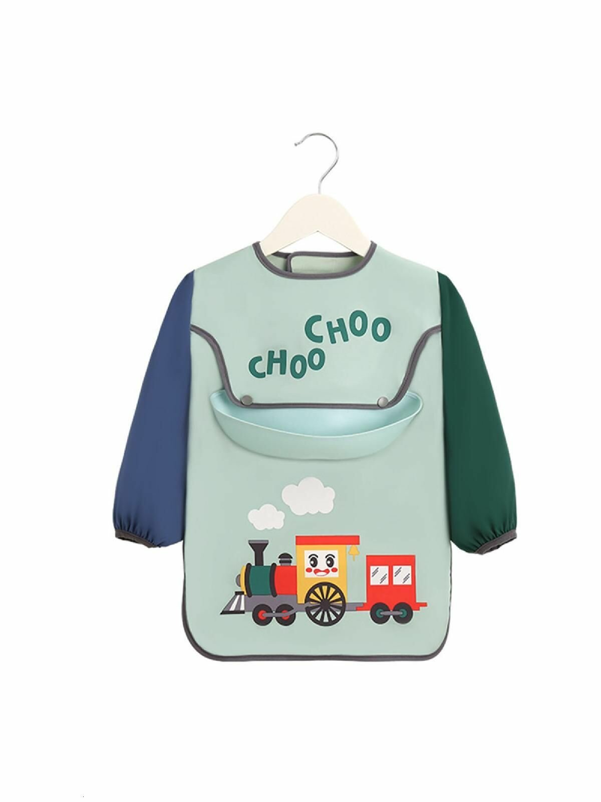 Детский непромокаемый фартук с мультяшным принтом, - Поезд