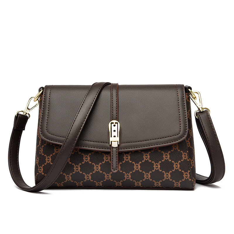 Women's Bag New 2025 Crossbody Bag Women's Contrast Color Middle-Aged Women's Small Square Bag Women's Shoulder Bag Women's One-piece Generation