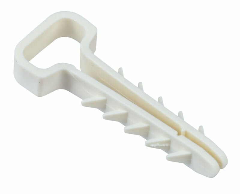 Дюбели-хомуты IEK для плоского кабеля, 6-12 мм, нейлон, белые, 100 шт