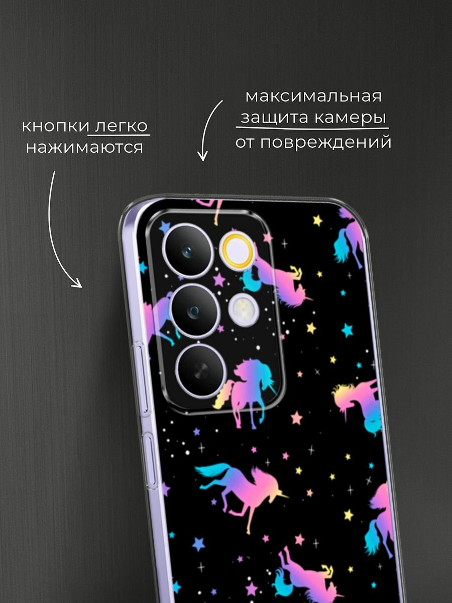 Чехол на Realme C85 / Реалми C85 с принтом Единороги градиент — фото 1