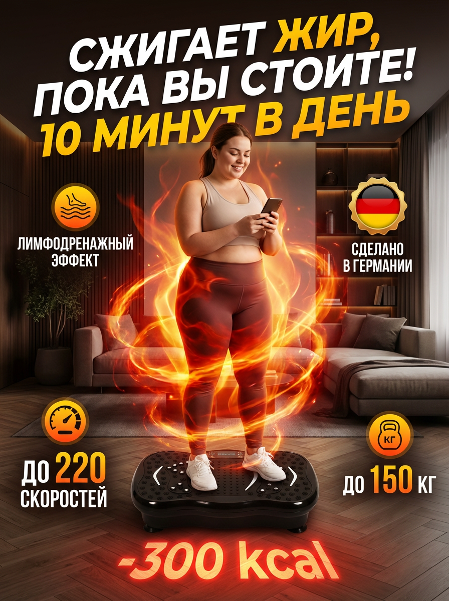 Виброплатформа для похудения 150 кг тренажер кардио степпер, пульт, чёрный, с Bluetooth