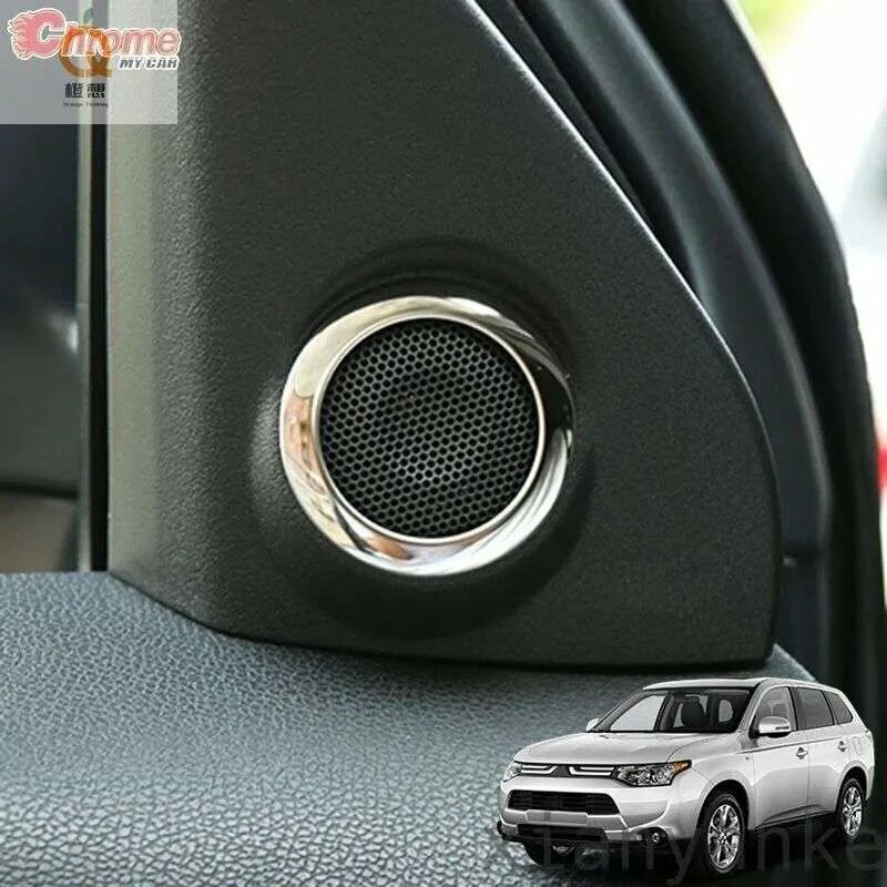 Для Mitsubishi Outlander хромированная внутренняя Накладка для стереоколонки, декоративная отделка