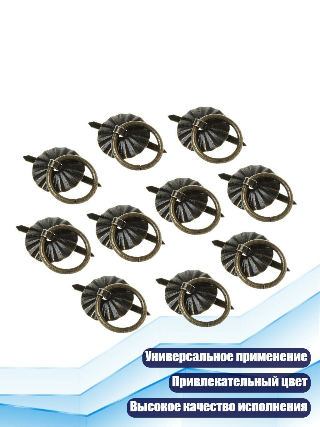 Зелёные бронзовые кольцевые ручки для мебели, Бронза - L