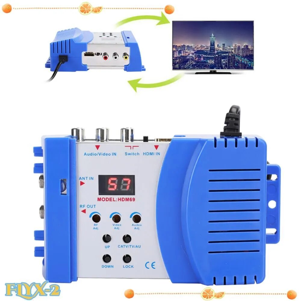 AV to RF Converter, регулируемый уровень выходного сигнала, простота настройки, для телевизоров PAL