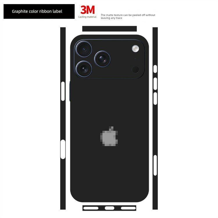 Стикер-наклейка на заднюю часть для iPhone 12 Pro, полное покрытие, с логотипом - графитовый цвет, премиум-защитная