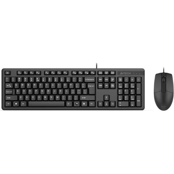 Комплект клавиатура+мышь A4Tech KK-3330S проводной, USB, 1200 DPI, чёрный