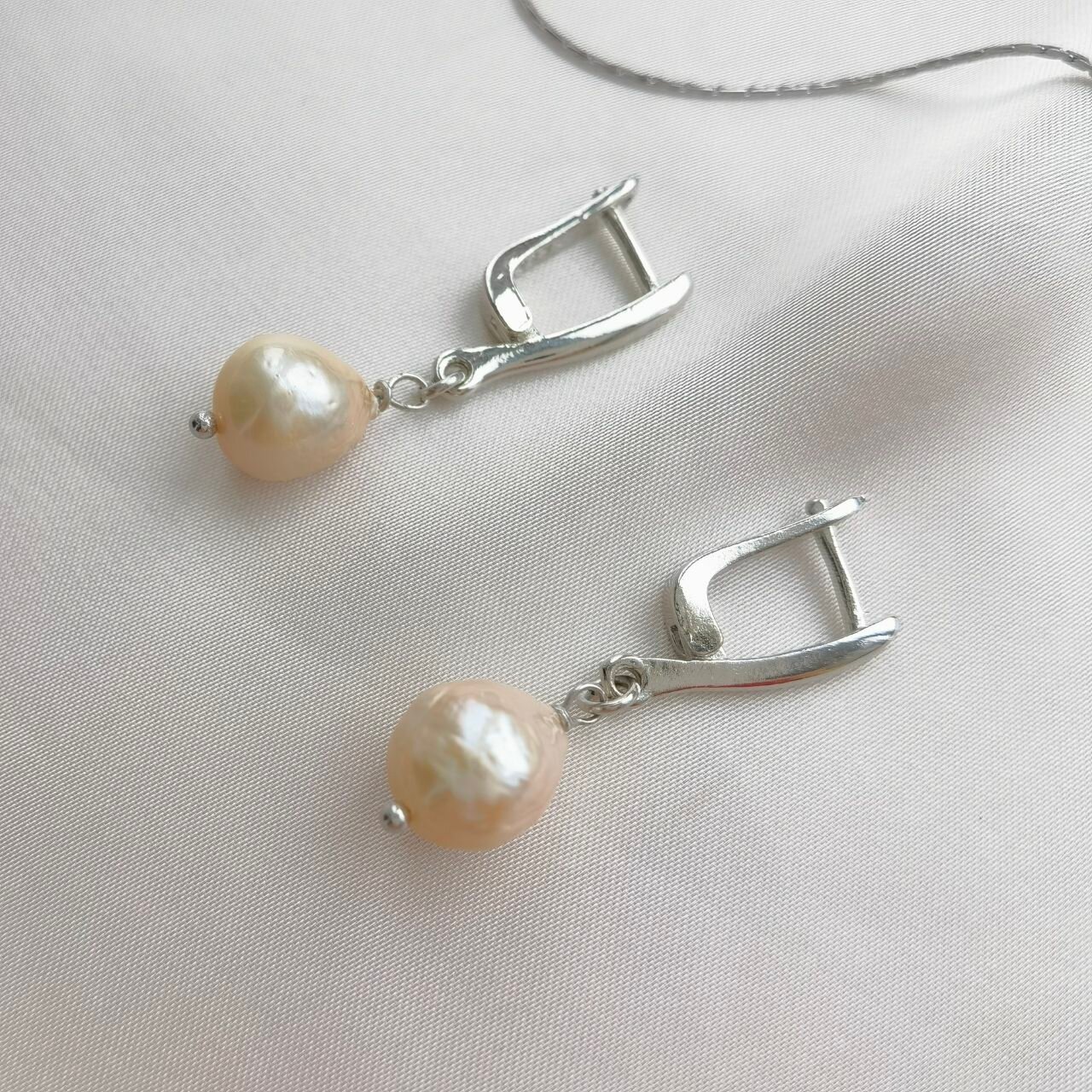 Серьги, жемчуг культивированный