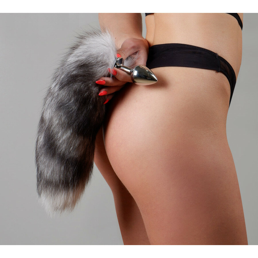 Sitabella Анальная пробка с хвостом, 8049, 40 см, серебристый/серый