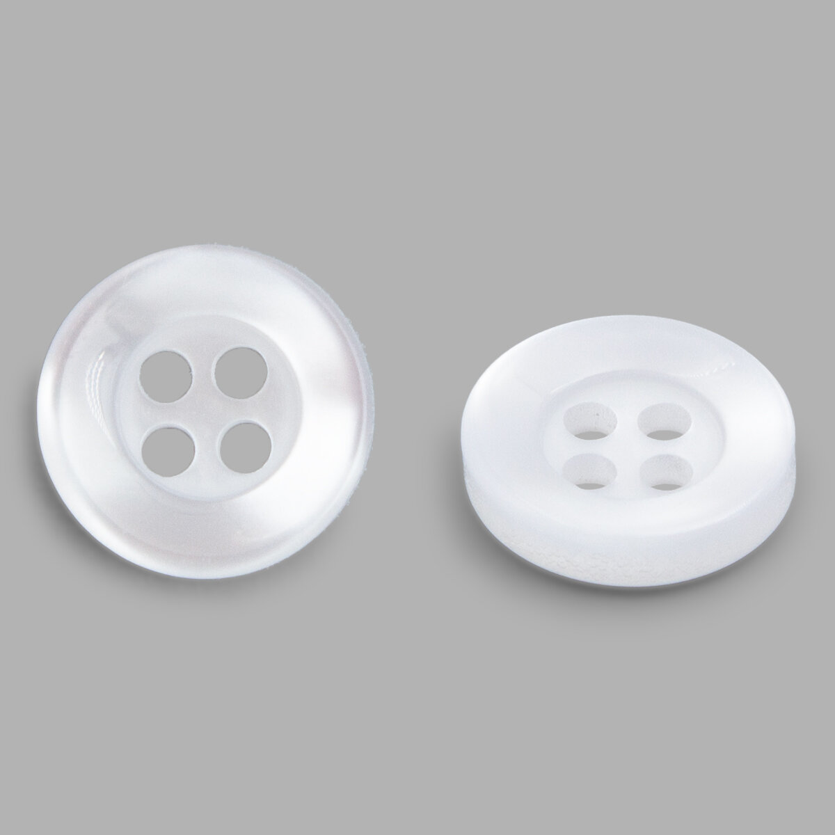 БС1743 Пуговица 18L (11мм) 4 прокола, пластик (белый), 144 шт