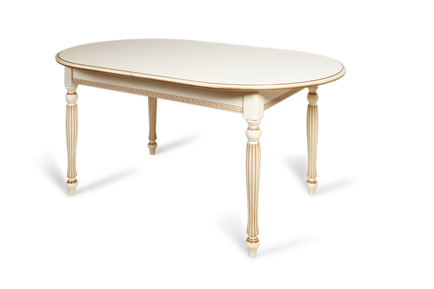 Стол обеденный большой раздвижной Верона (1600-1960)x950 деревянный в кухню столовую на дачу классический столешница из мдф панна эмалевое с бежевой патиной