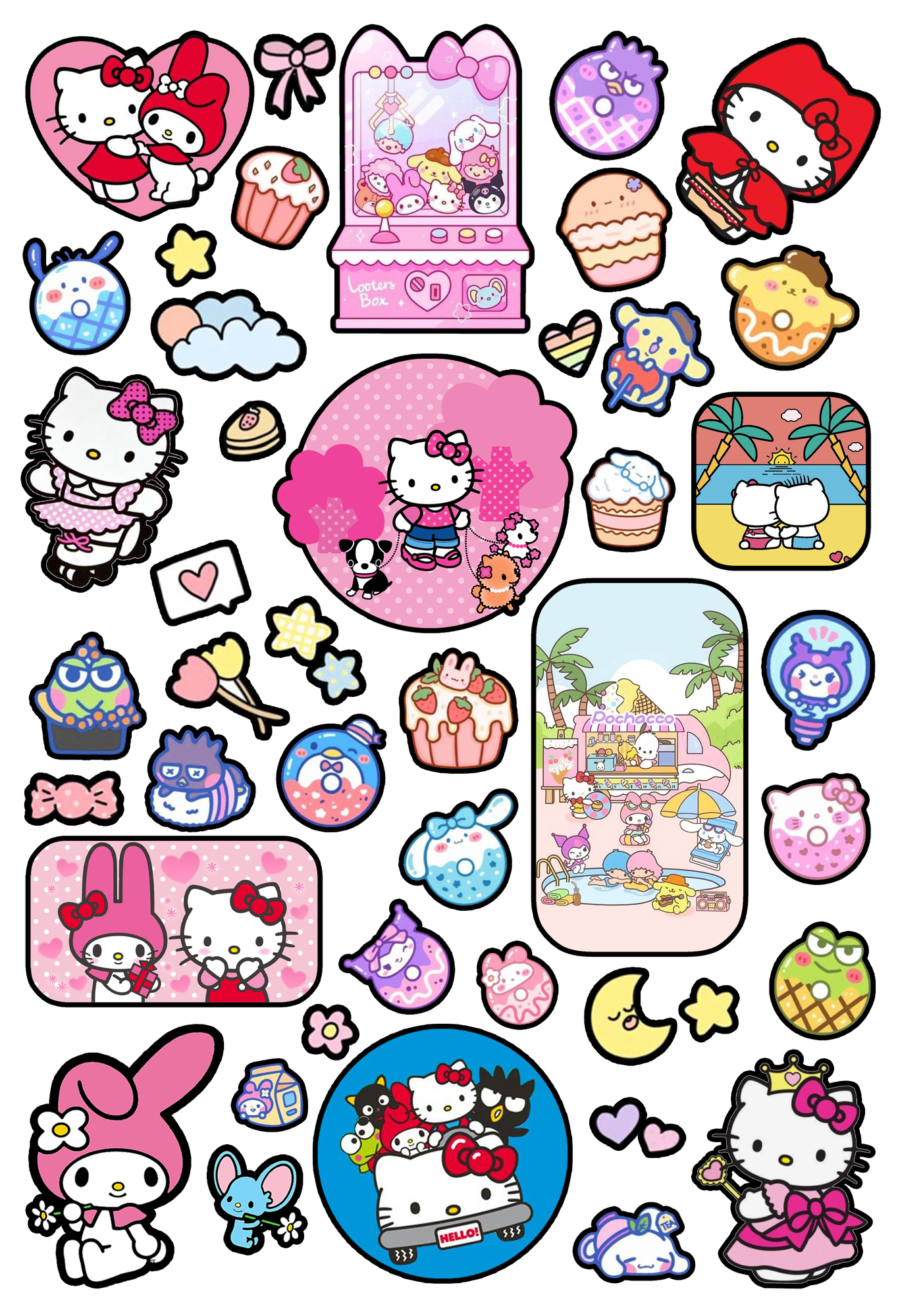 Hello Kitty наклейки стикеры Хеллоу китти