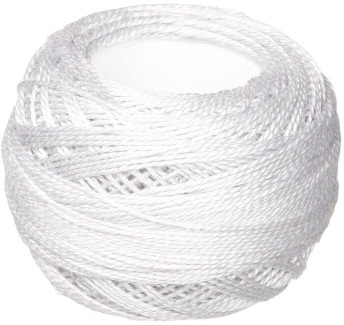 Нитки для вышивания DMC PEARL COTTON (№ 12, цвет - белый, 10 гр. / 120 м.)