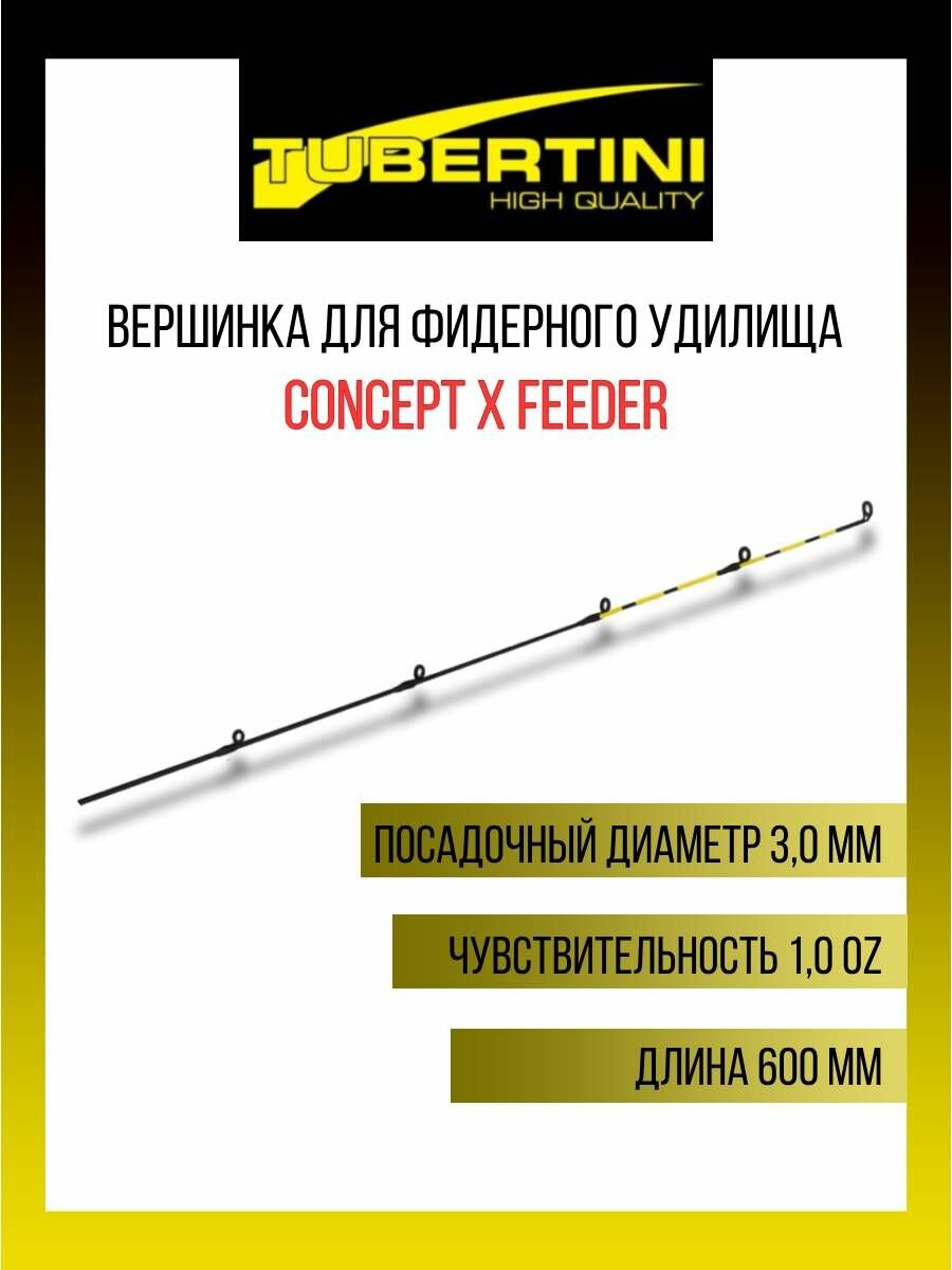 Вершинка для фидерных удилищ Tubertini Concept X Feeder (M) 1,0 Oz (28 gr), 600 мм, 3,0 мм
