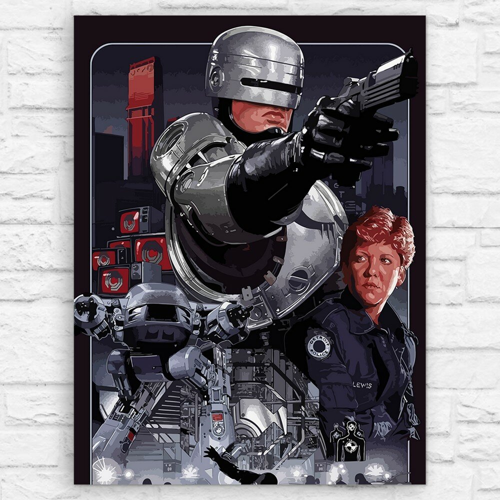 Картина по номерам на холсте фильм Робокоп (Robocop, фантастика, боевик) - 13699 В 60x80