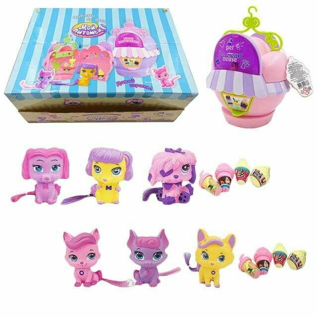 Домик с котенком "Мой питомец. Любимое мороженое" с аксессуарами, со светом и звуком (6 в асс) AbToys PT-01281