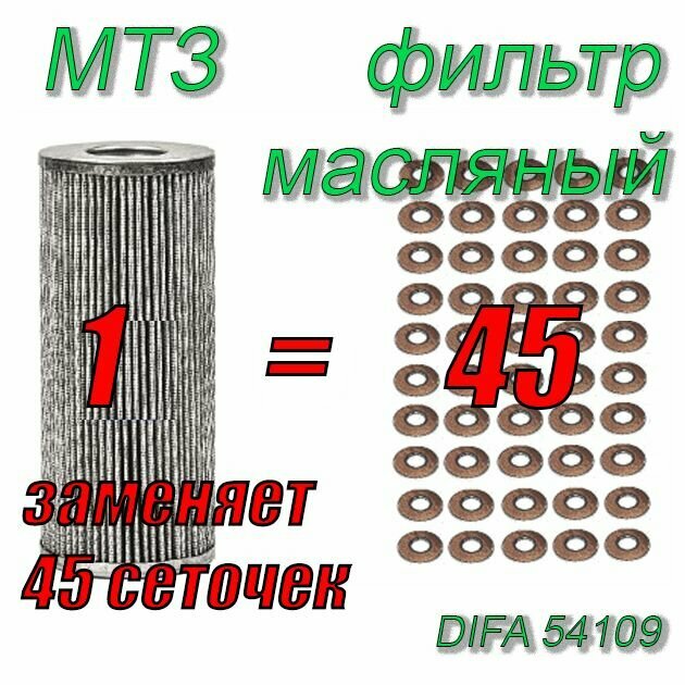 Элемент фильтрующий МТЗ фильтр масляный КПП (заменяет 45шт. 80-1716080) DIFA 54109