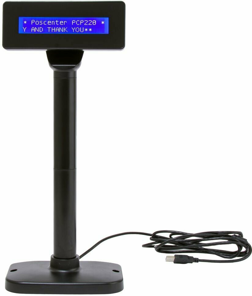Дисплей покупателя POSCenter PCP220, LCD, чёрный с подставкой, 169.5х98.5х60 мм
