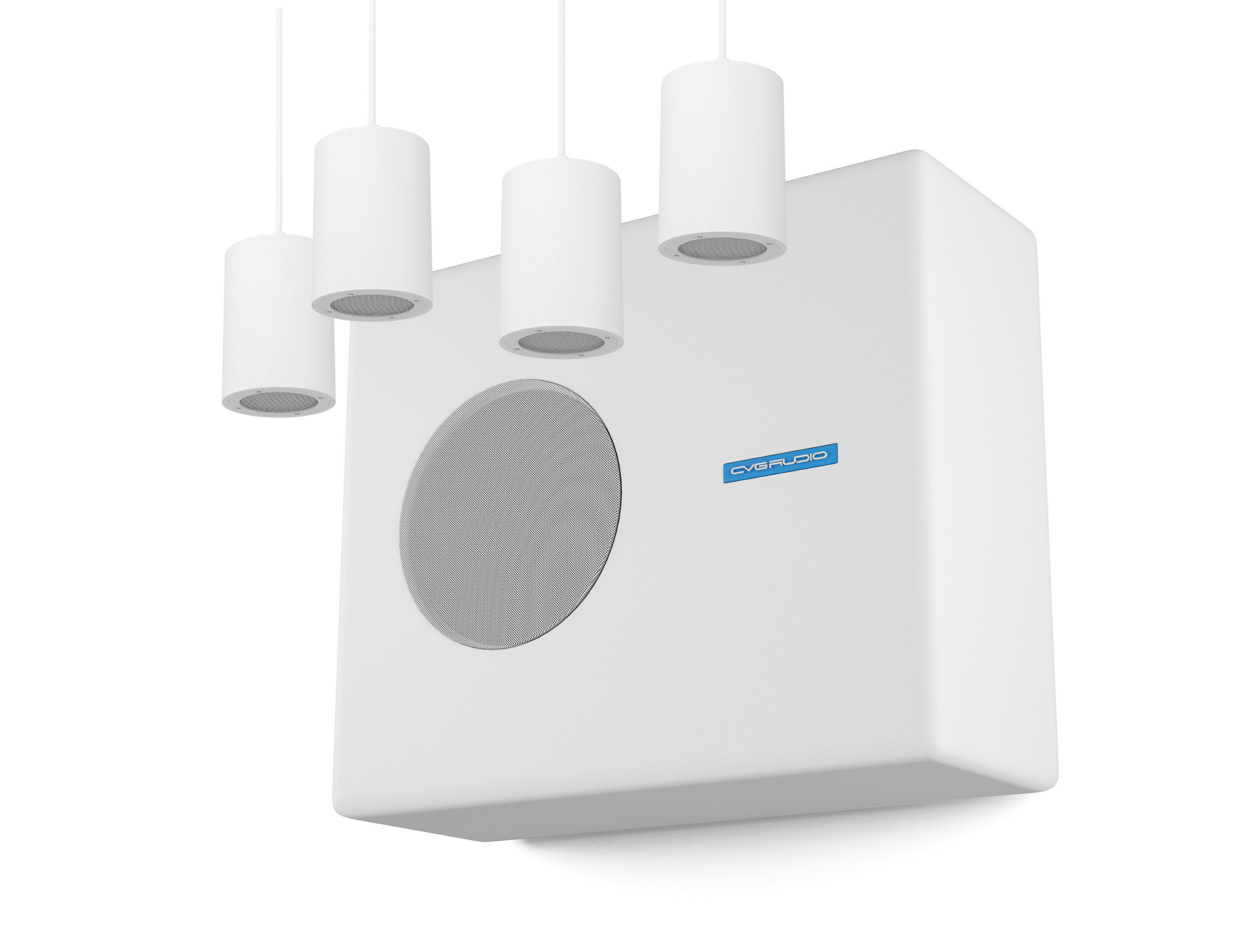 CVGAUDIO TUBE3:8W - Инсталляционная 2,5" full-range подвесная акустическая система (сателлит), 20W (RMS) /40W (max), 8ohm, кабель 2,5m, белый