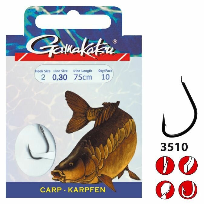 Крючок Gamakatsu Hook BKD-3510F Carp 85cm №04 d0.28