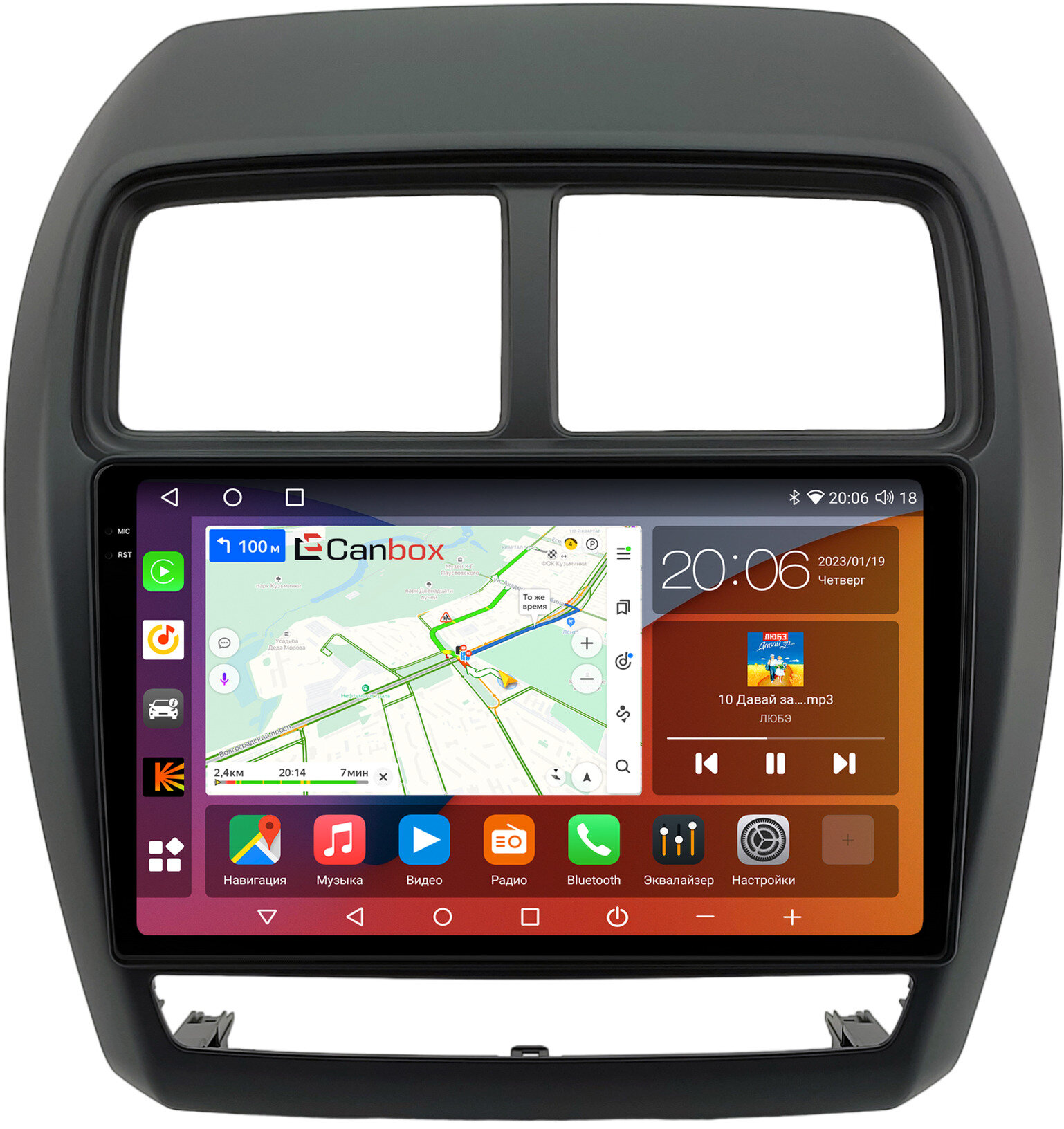 Штатная магнитола Mitsubishi ASX, Outlander Sport, RVR 3 2015-2024 Canbox H-Line 2K 4186-9-1162 Android 10 (4G-SIM, 8/256, DSP, QLed)