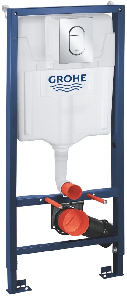 Инсталляция для унитаза Grohe Rapid SL 39504000 с кнопкой смыва, хром