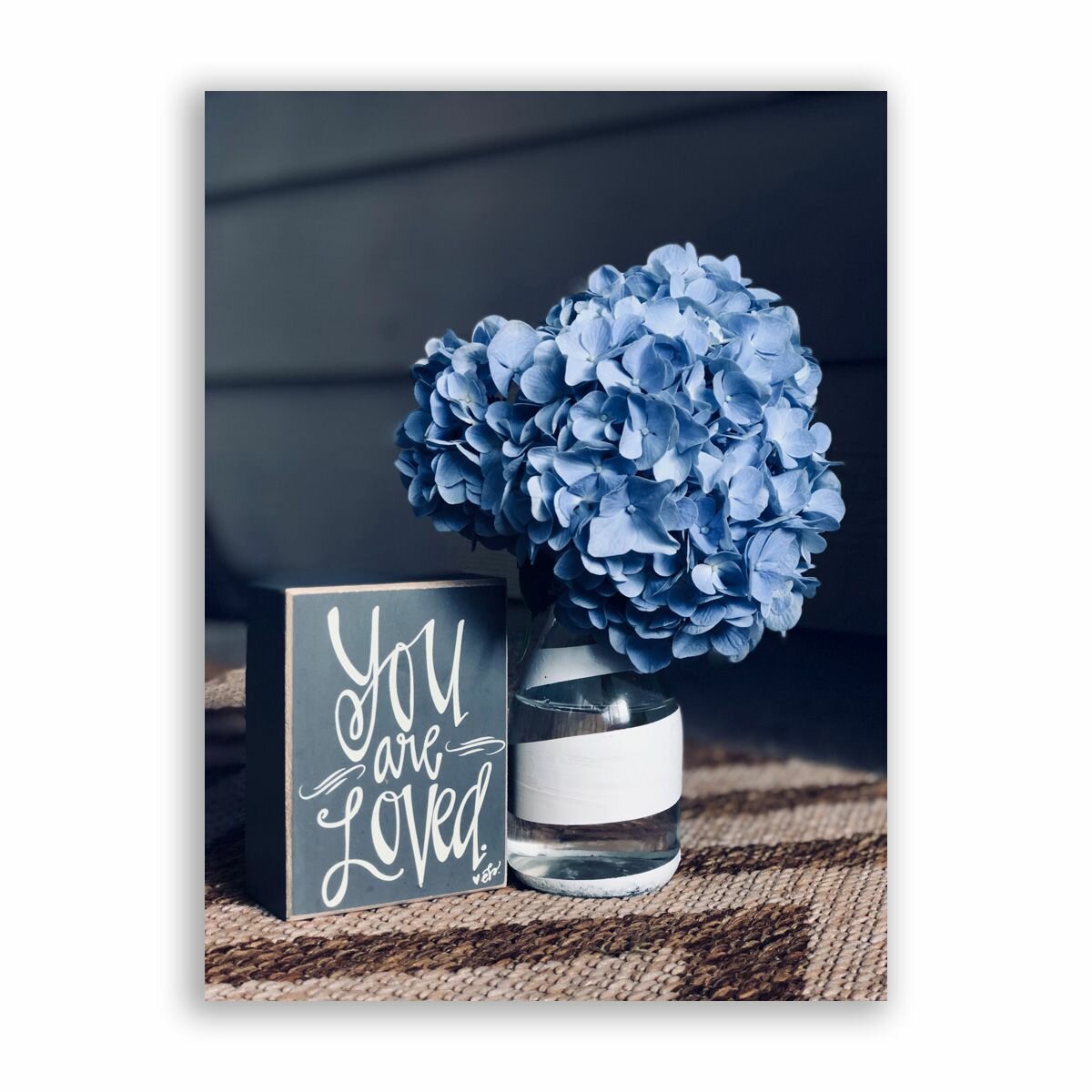 Постер цветы на бумаге / Гортензия / Размер 30 x 40 см