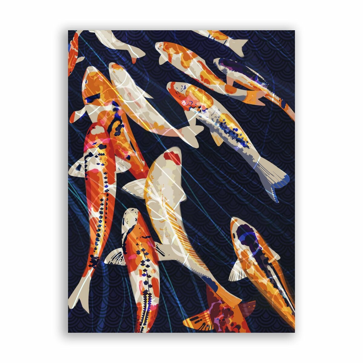 Постер, плакат на бумаге / Карпы кои / Размер 30 x 40 см