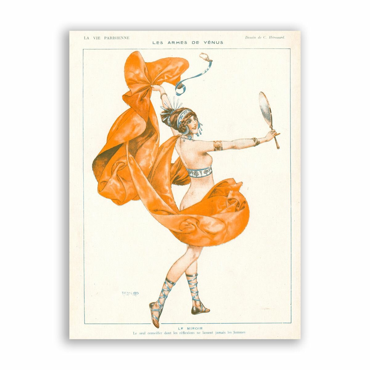 Постер на бумаге в стиле Пин-ап / La Vie Parisienne - Les Armes de Venus / Размер 30 x 40 см